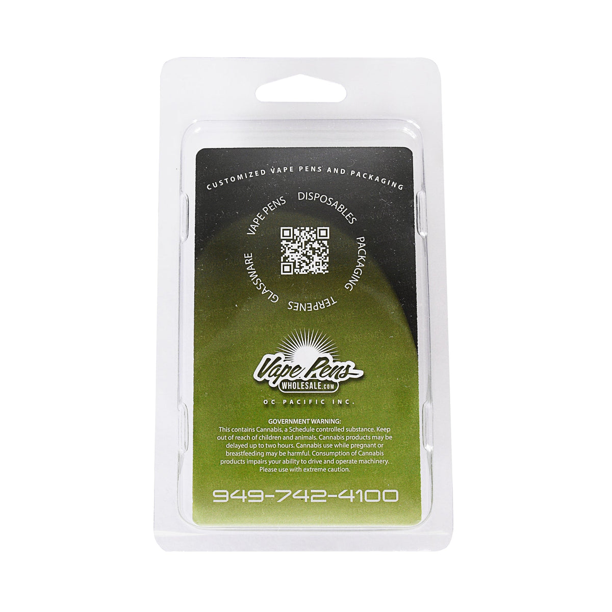 Blank Clamshell Blister Cartridge Packaging For Dab Carts